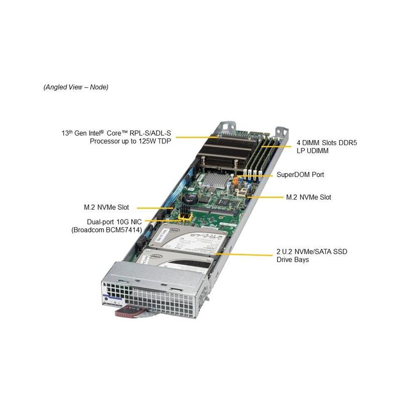 Supermicro MBI-311A-1T2N MicroBlade 6U Barebone Single Intel Core i9 ...