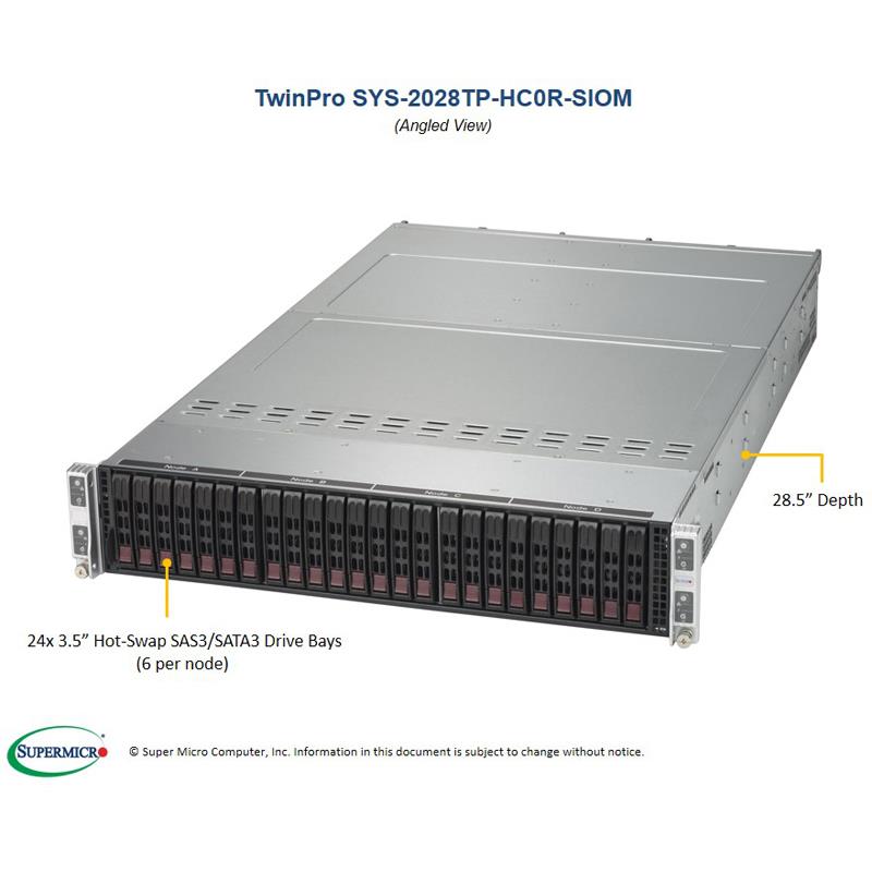 Supermicro SYS-2028TP-HC0R-SIOM Twin Barebone Dual CPU, 4-Node | Wiredzone