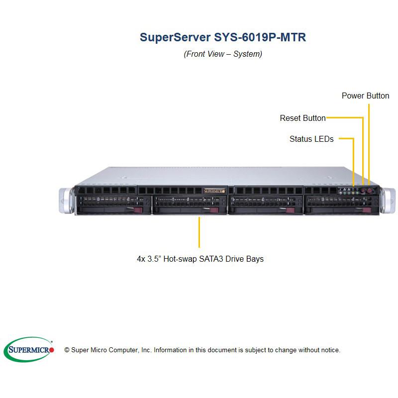 Supermicro SYS-6019P-MTR 1U Barebone Dual Intel Processor | Wiredzone