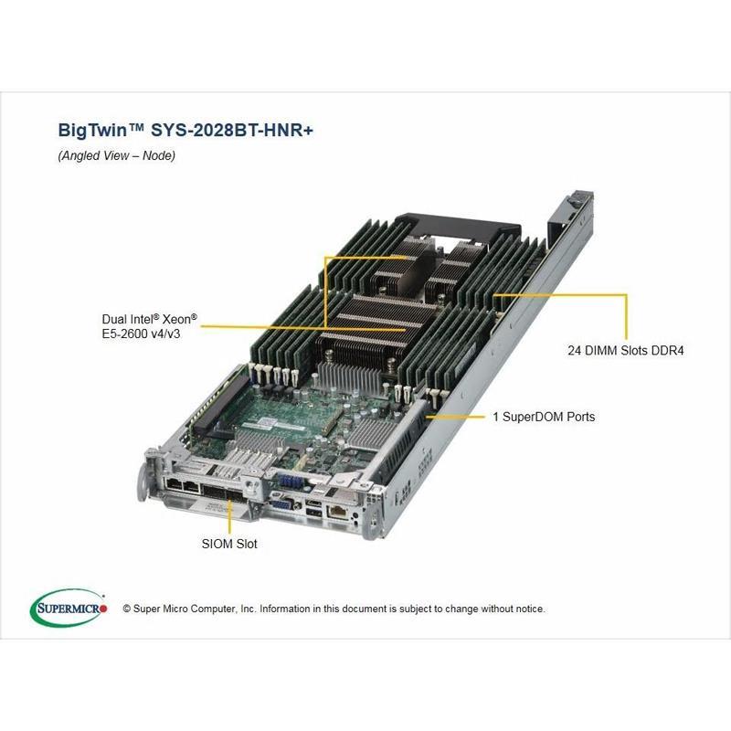 Supermicro SYS-2028BT-HNTR+ Twin Barebone Dual CPU, Four Hot-pluggable Nodes | Wiredzone