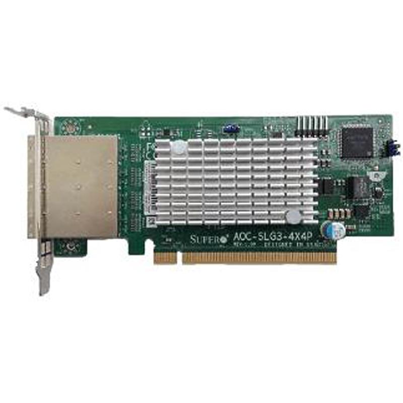 Supermicro 4-Port NVMe 16Gb/s Gen3 PCIe x16 JBOF HBA, AOC-SLG3-4X4P ...