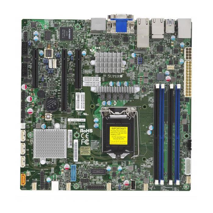 Supermicro X11SSZ-TLN4F Motherboard mATX f/ up to Xeon E3-1200v6/v5 ...