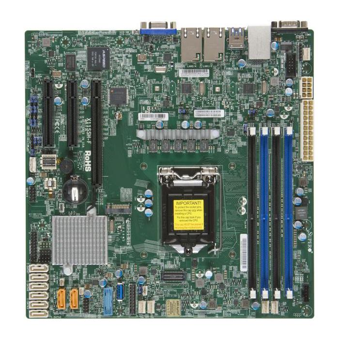 Supermicro X11SSH-F Motherboard Micro-ATX Single Socket LGA-1151 (Socket H4) Intel Xeon E3-1200 ...