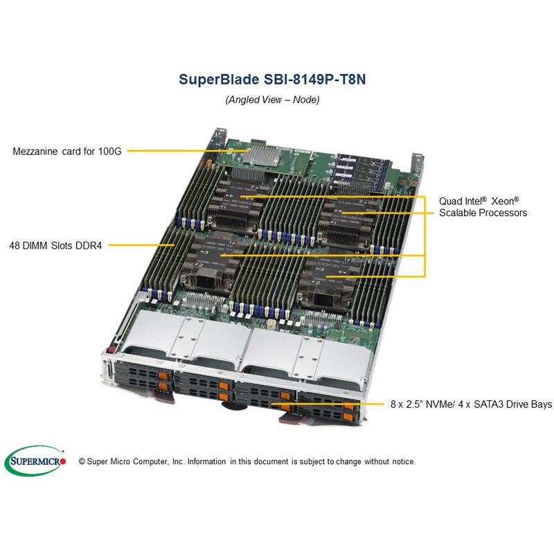 Supermicro SBI-8149P-T8N Blade Barebone Quad Processor | Wiredzone