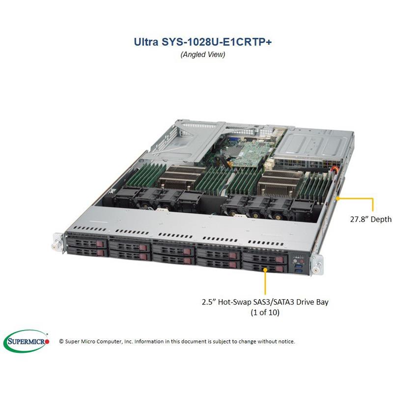 Supermicro SYS-1028U-E1CRTP+ 1U Barebone Dual Intel Processor | Wiredzone