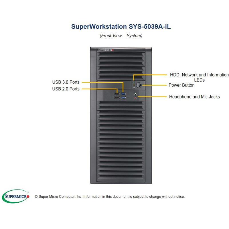 Supermicro SYS-5039A-iL Mid Tower Barebone Single Processor | Wiredzone