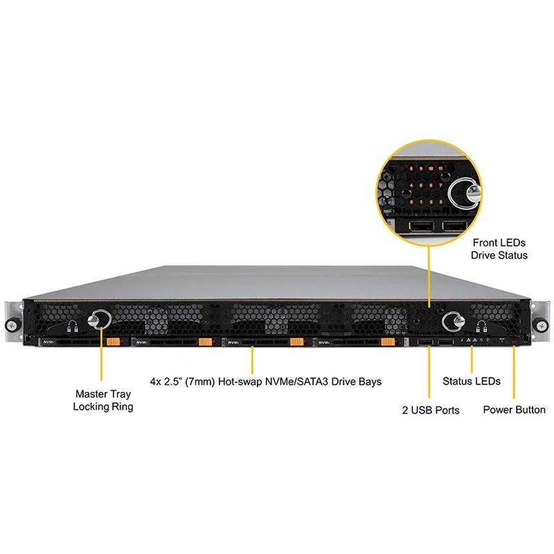 Supermicro SSG-6119P-ACR12N4L 1U Storage Barebone Dual Processor ...